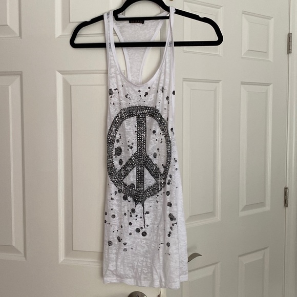 Tops | Peace Sign Tank | Poshmark
